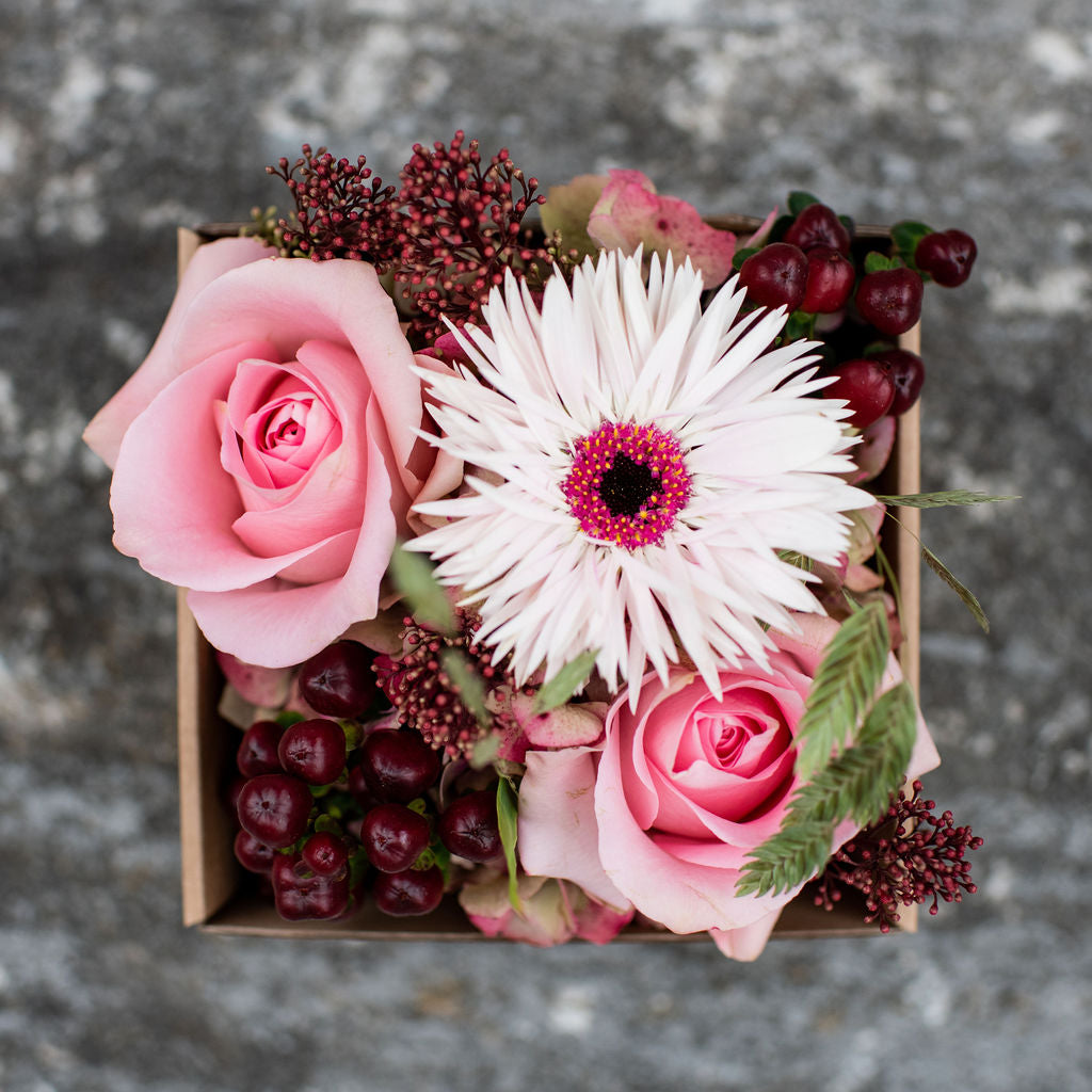 Rosa Box – Florales und Keramik